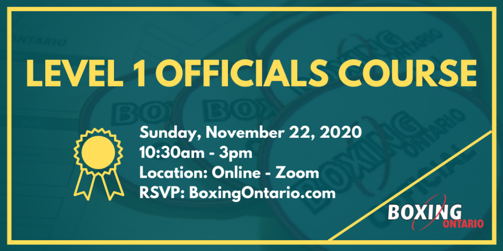 Level 1 Officials Course (Virtual) | Boxing Ontario
