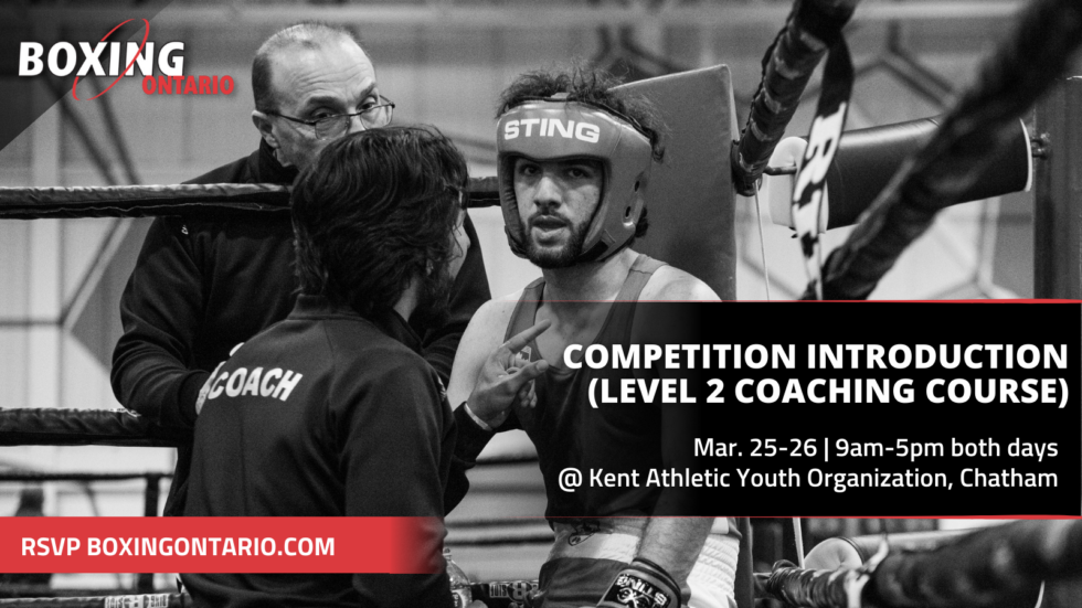 [COACHING COURSE] Competition Introduction (Level 2) – Chatham | Boxing ...