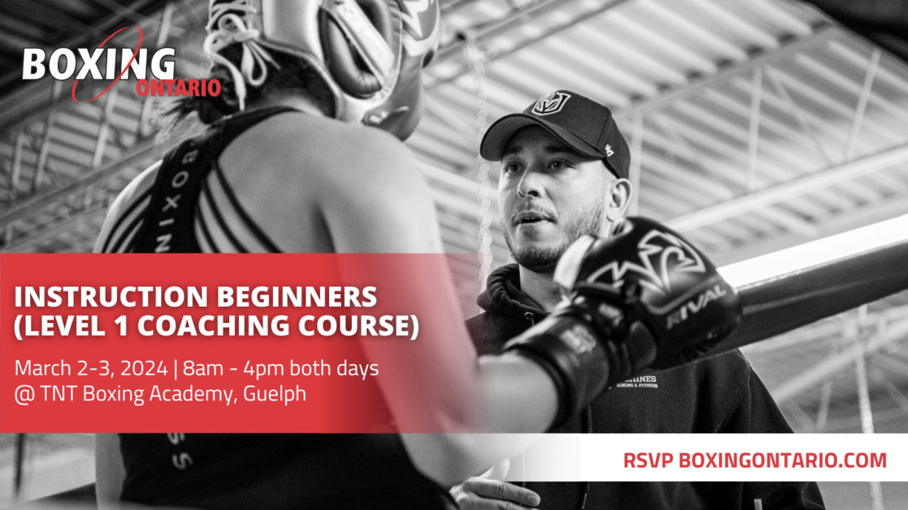 COACHING COURSE | Instruction Beginners (Level 1) – Guelph | Boxing Ontario