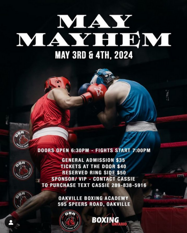 Events from September 21 – April 27 – Boxing Ontario